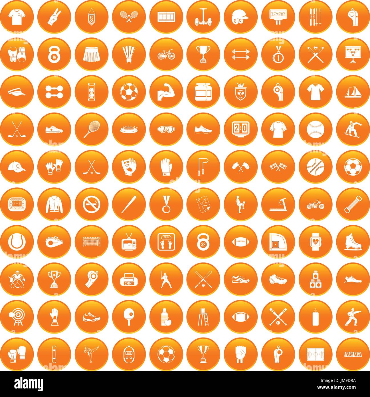 100 athlete icons set orange Stock Vector Image & Art - Alamy