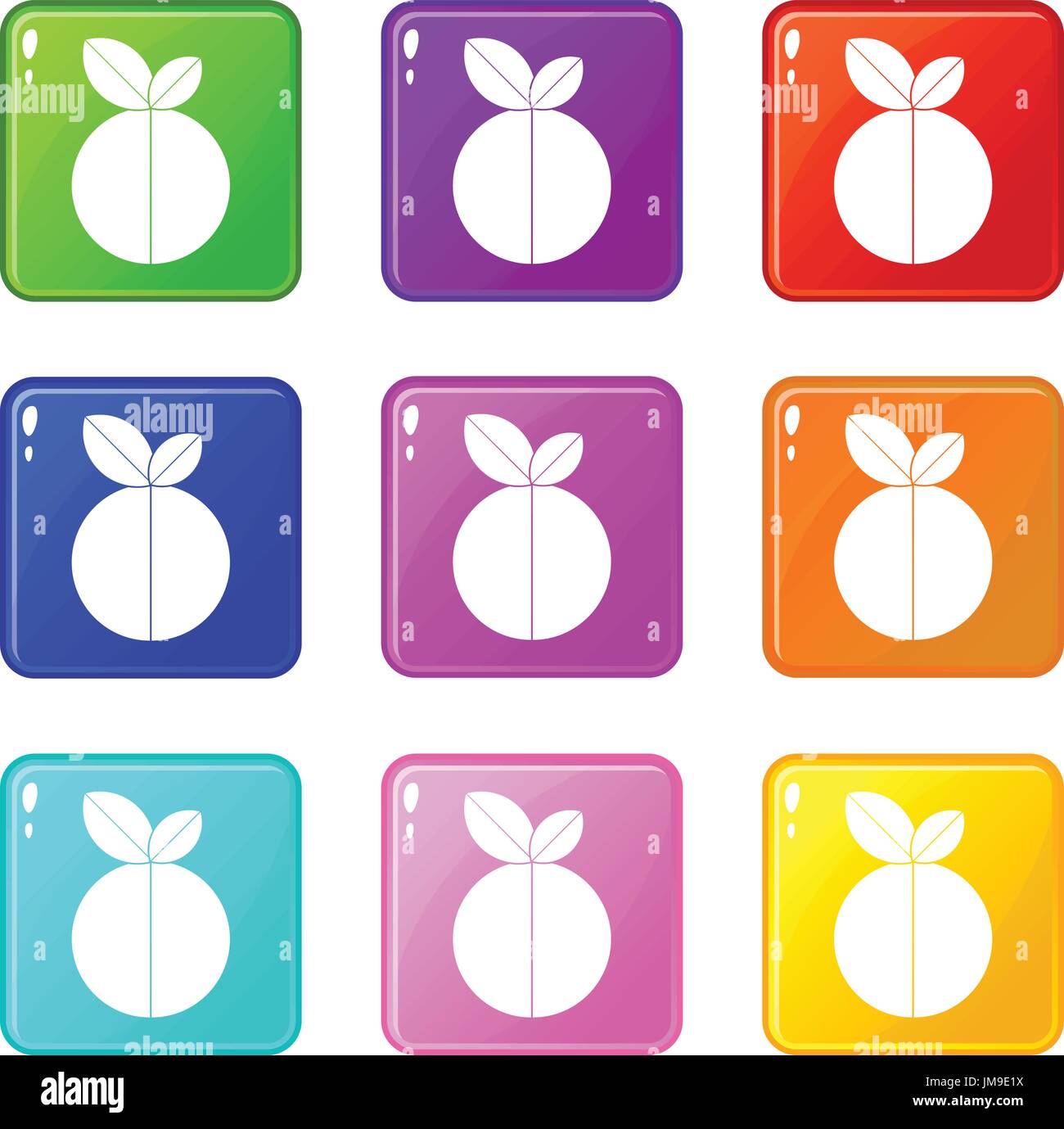 Round apple set 9 Stock Vector Image & Art - Alamy