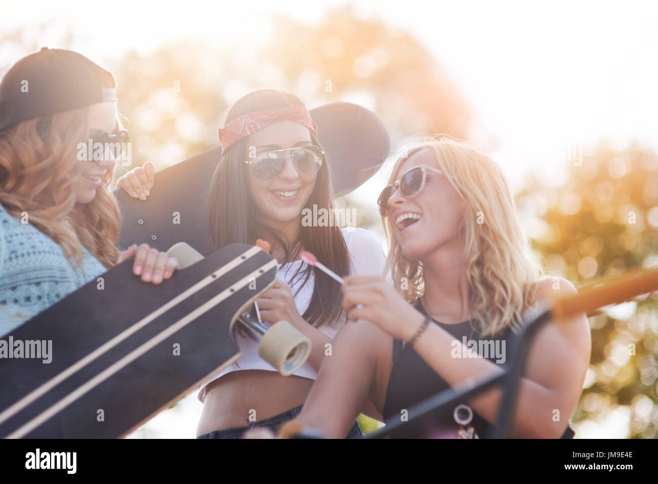 Sweet break only with my best friends Stock Photo - Alamy