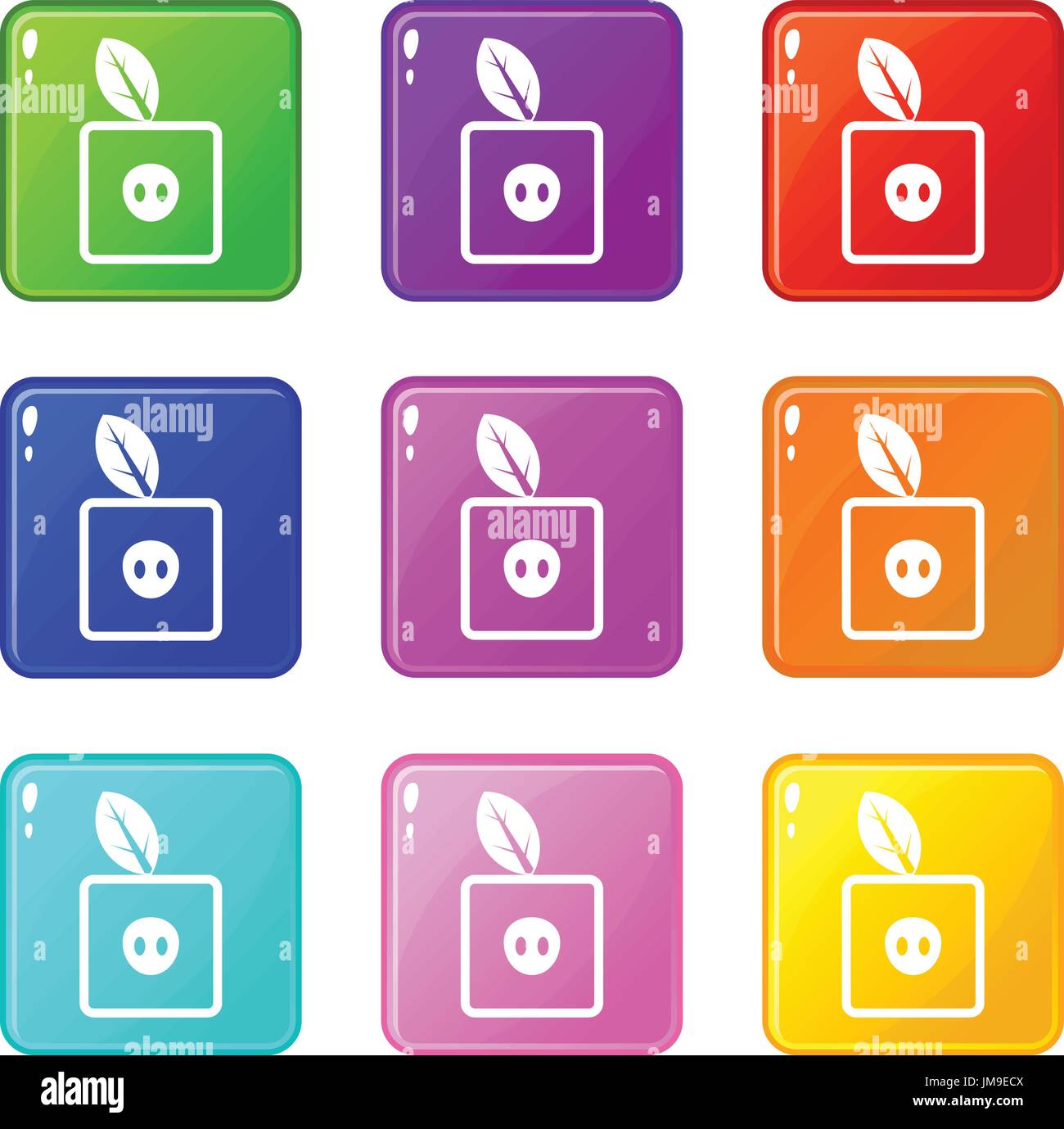 Square apple set 9 Stock Vector Image & Art - Alamy