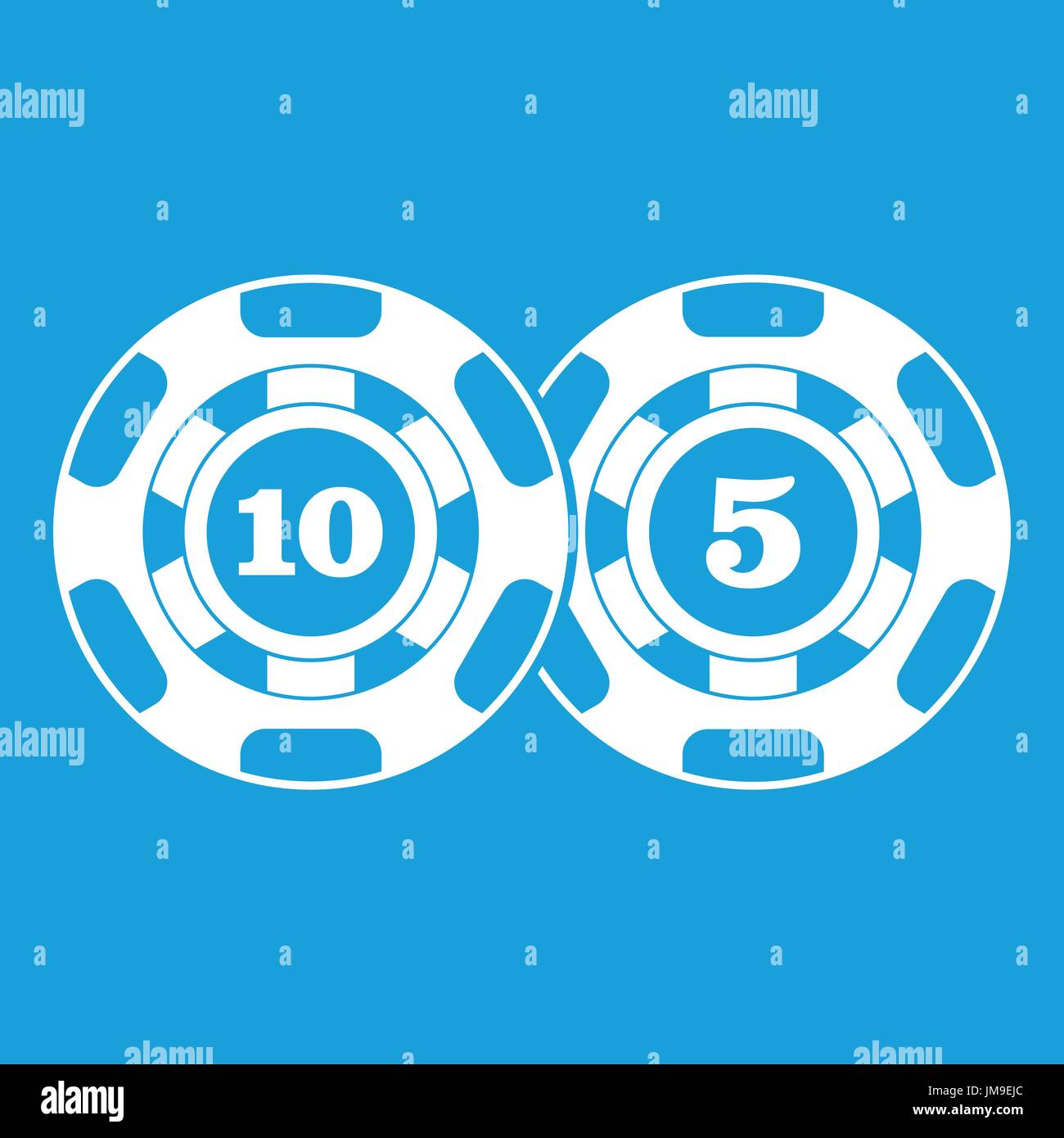 Poker chips nominal five and ten icon white Stock Vector Image & Art ...