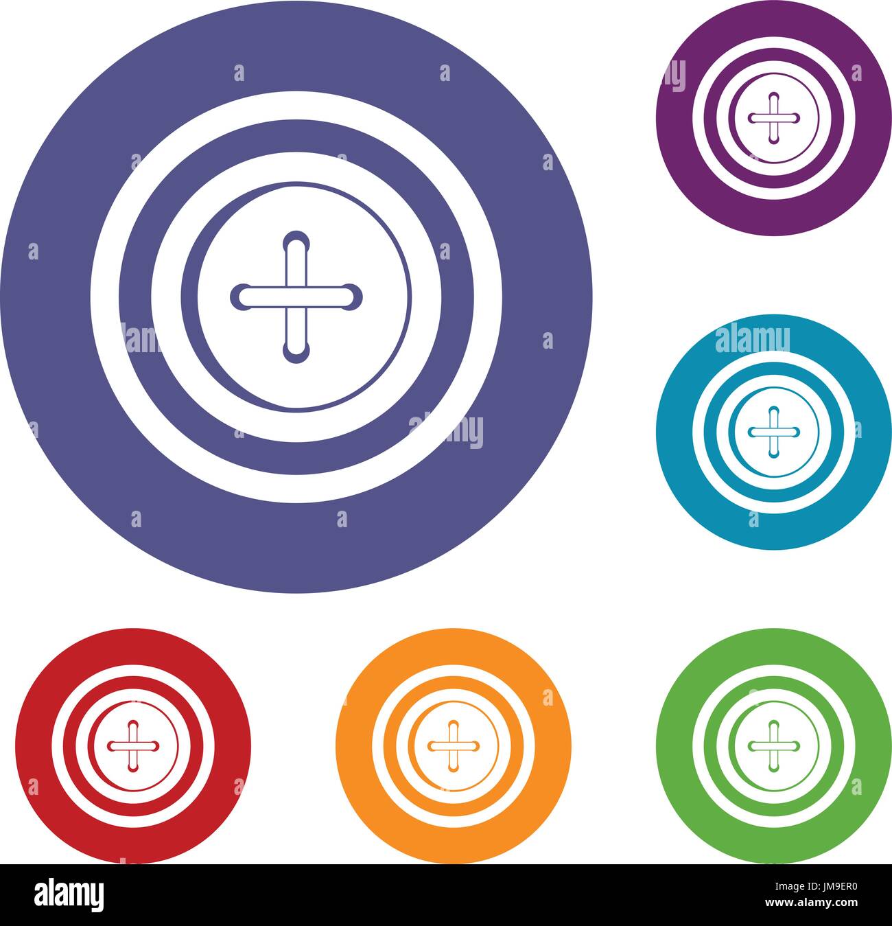 Sewing button with a thread icons set Stock Vector Image & Art - Alamy