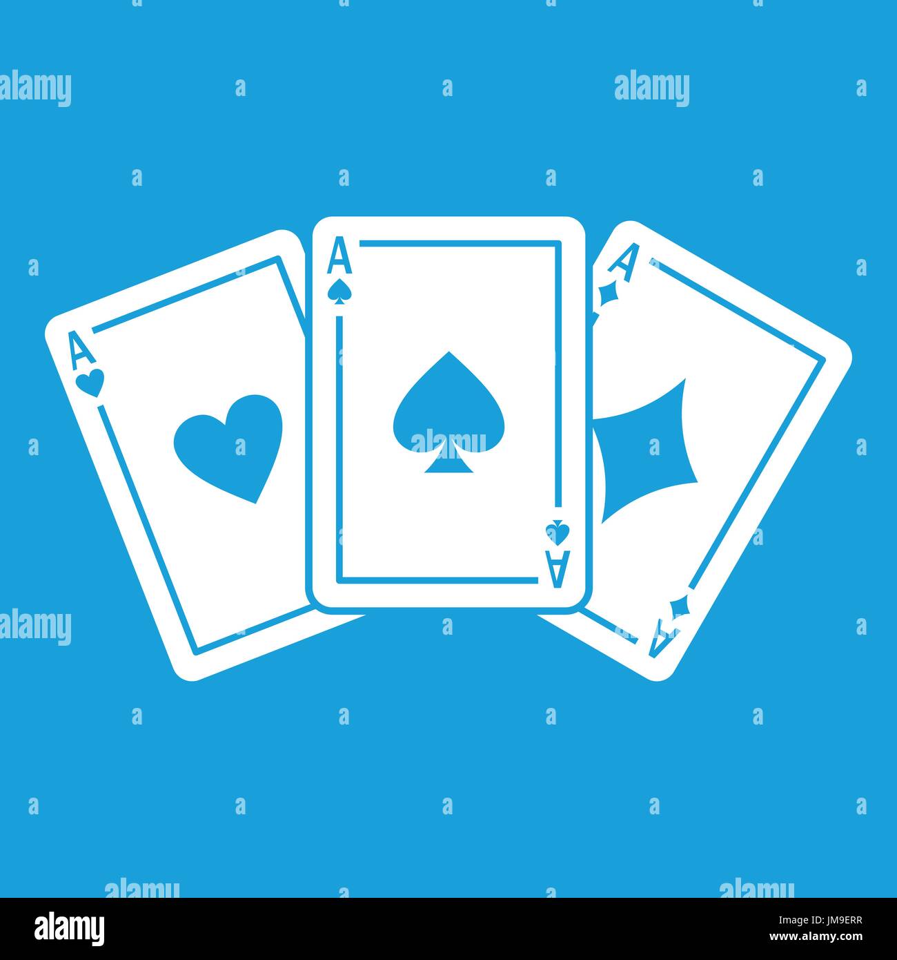 Three aces playing cards icon hi-res stock photography and images - Alamy