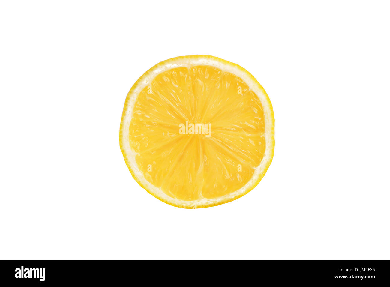 Ripe appetizing juicy and acerb cutted slice of yellow lemonon on a ...
