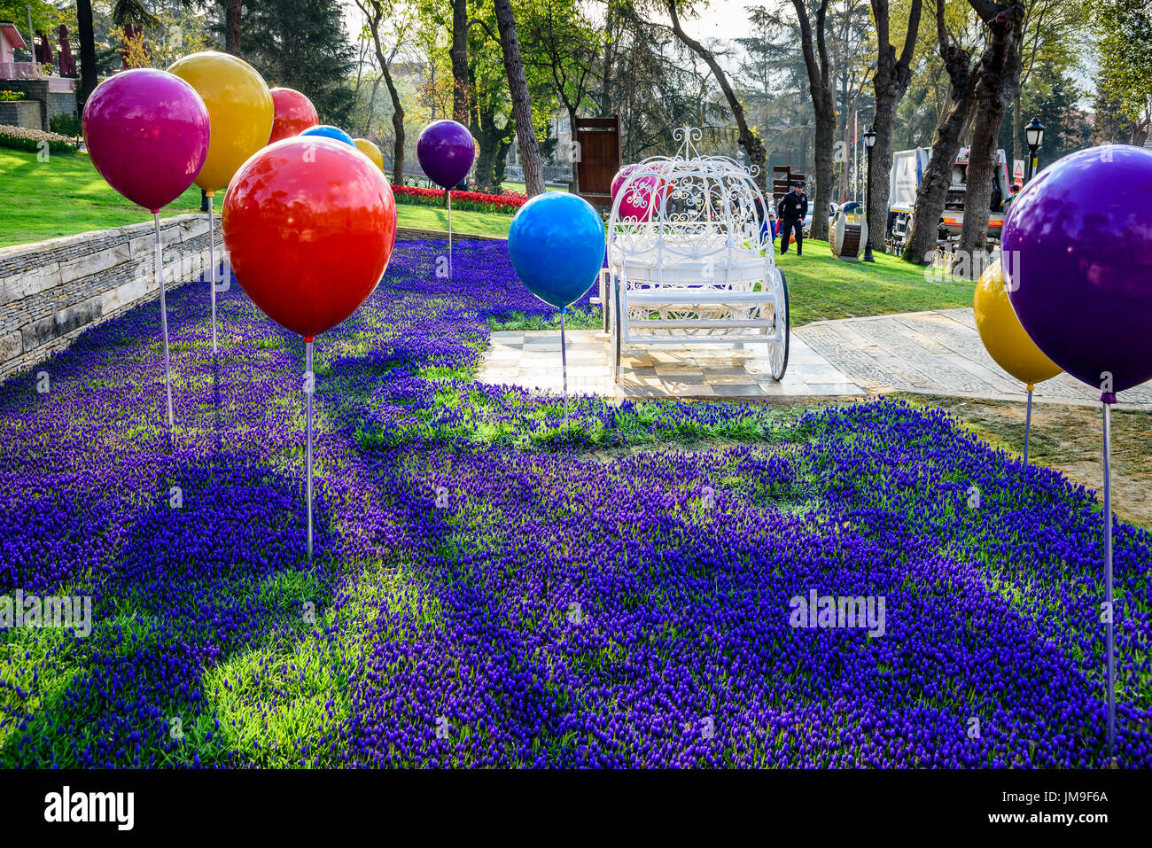 Traditional Tulip Festival in Emirgan Park, a historical urban park ...