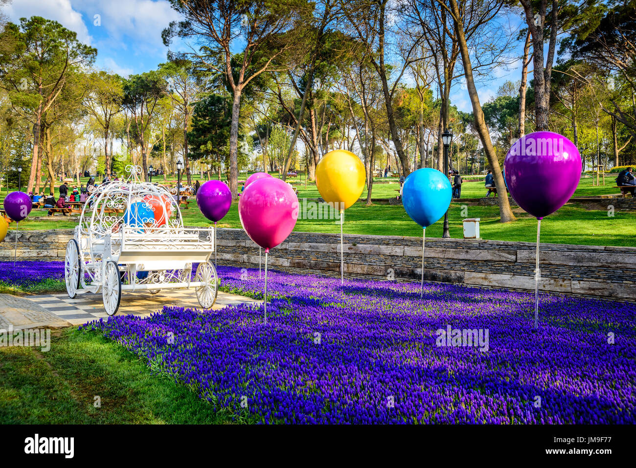 Traditional Tulip Festival in Emirgan Park, a historical urban park ...