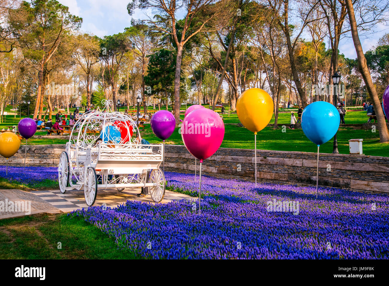 Traditional Tulip Festival in Emirgan Park, a historical urban park ...