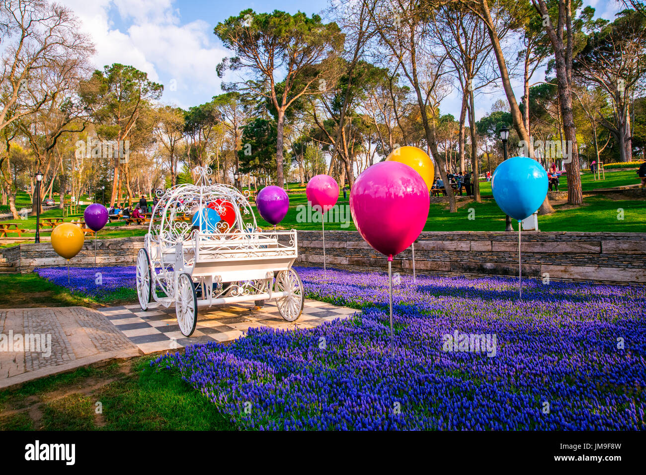 Traditional Tulip Festival in Emirgan Park, a historical urban park ...