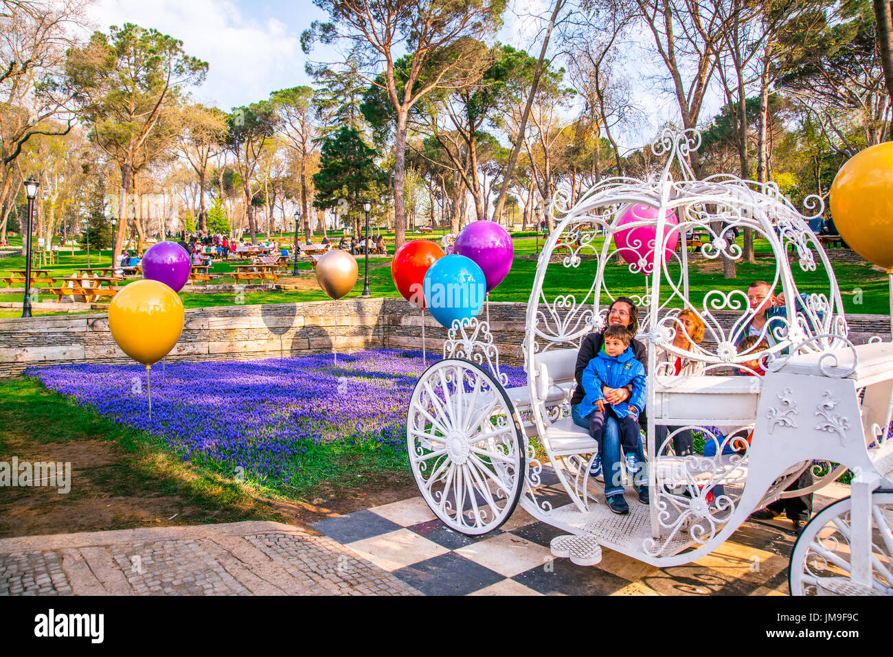 Traditional Tulip Festival in Emirgan Park, a historical urban park ...