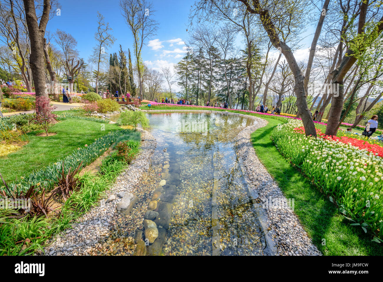Traditional Tulip Festival in Emirgan Park, a historical urban park ...