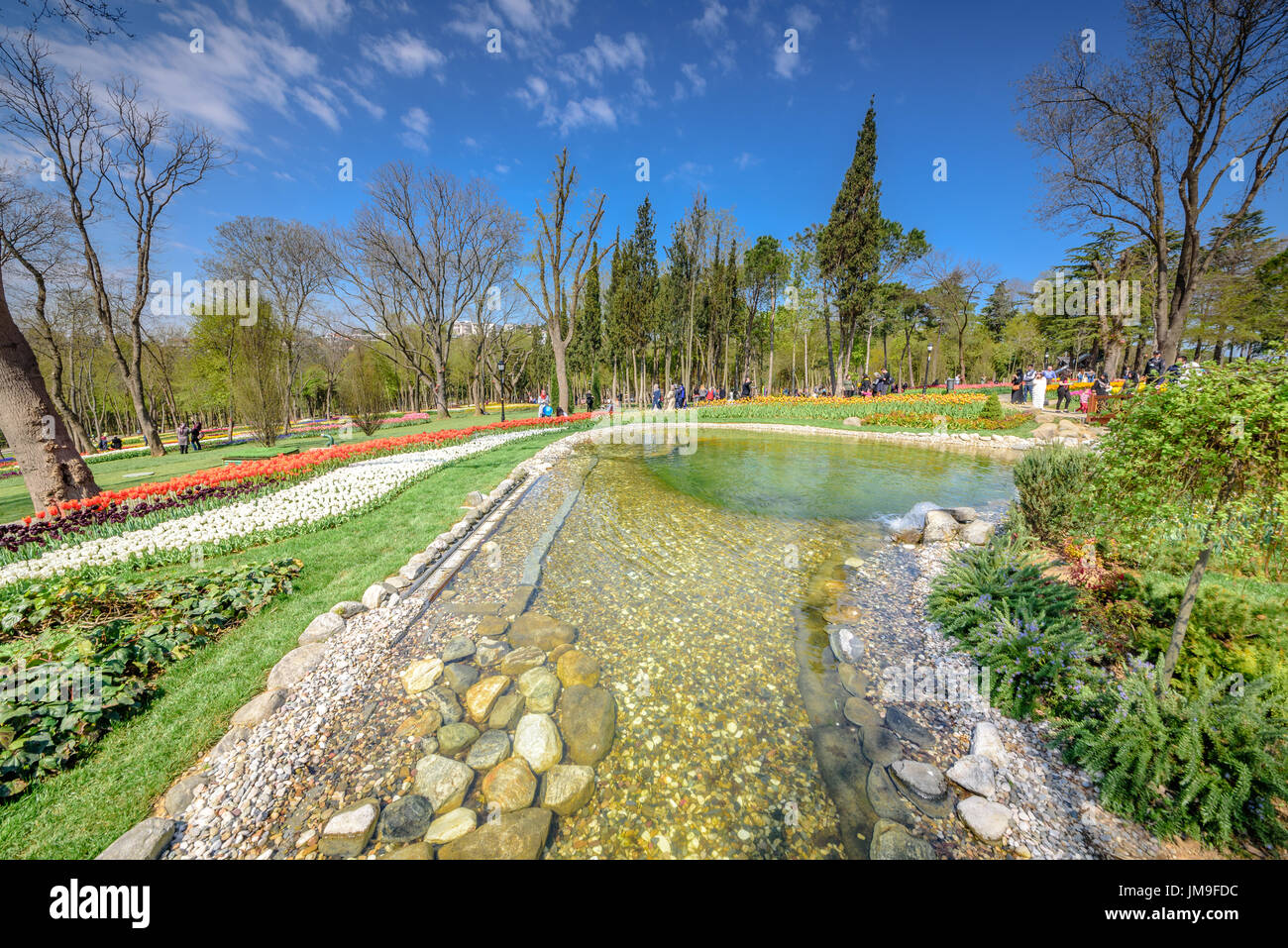 Traditional Tulip Festival in Emirgan Park, a historical urban park ...