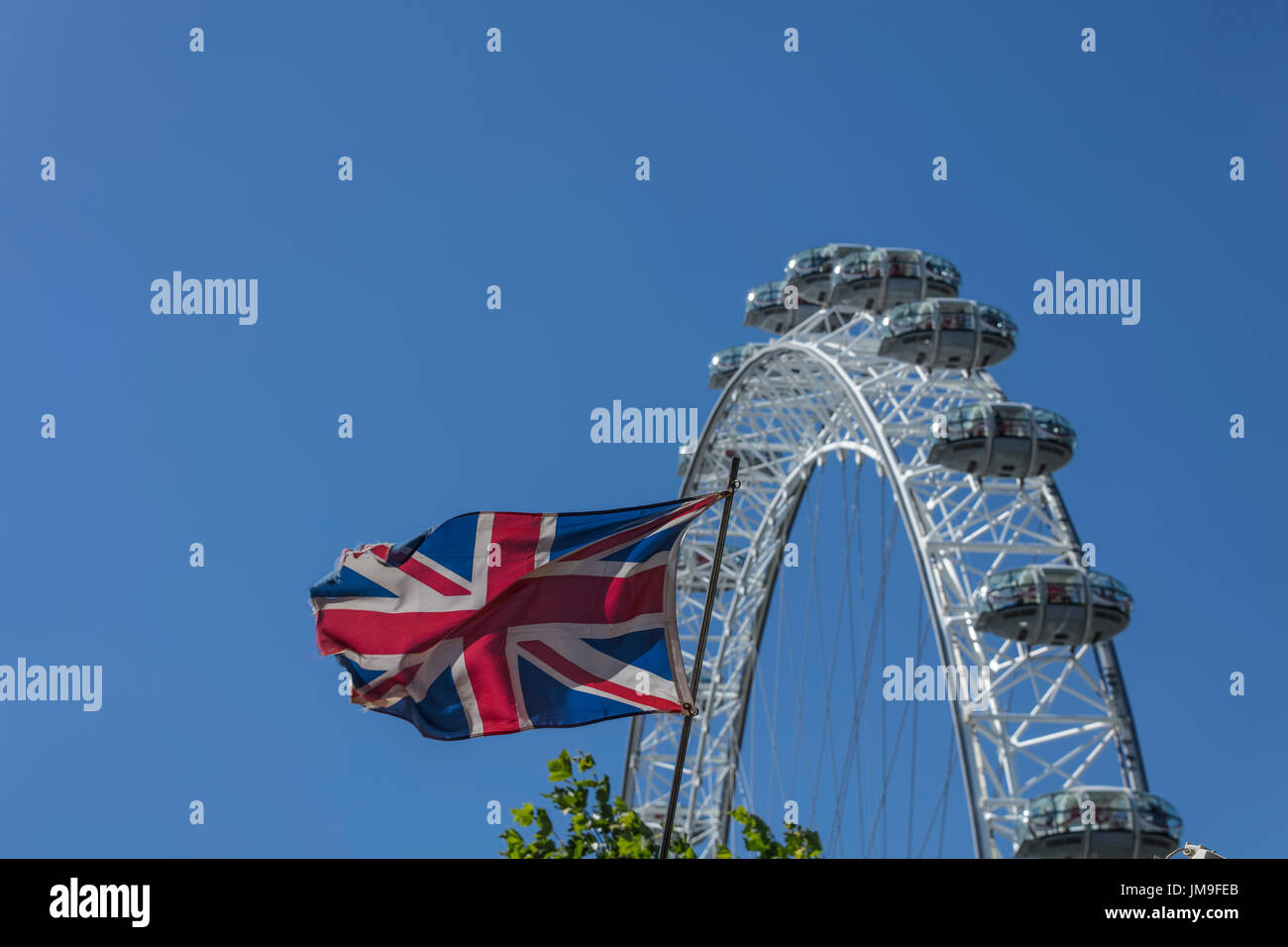 Section of London Eye with British Union Flag Stock Photo - Alamy