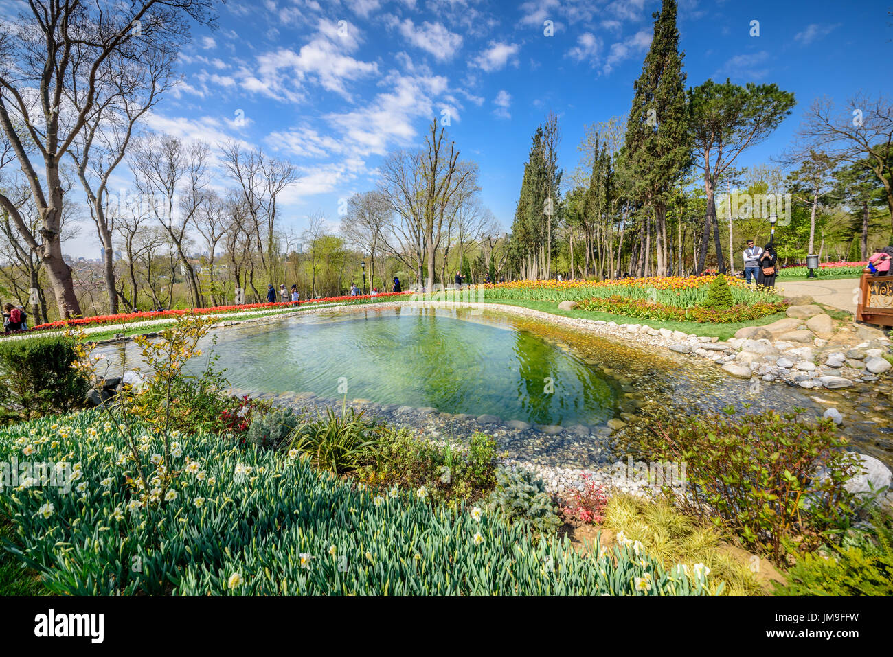 Traditional Tulip Festival in Emirgan Park, a historical urban park ...