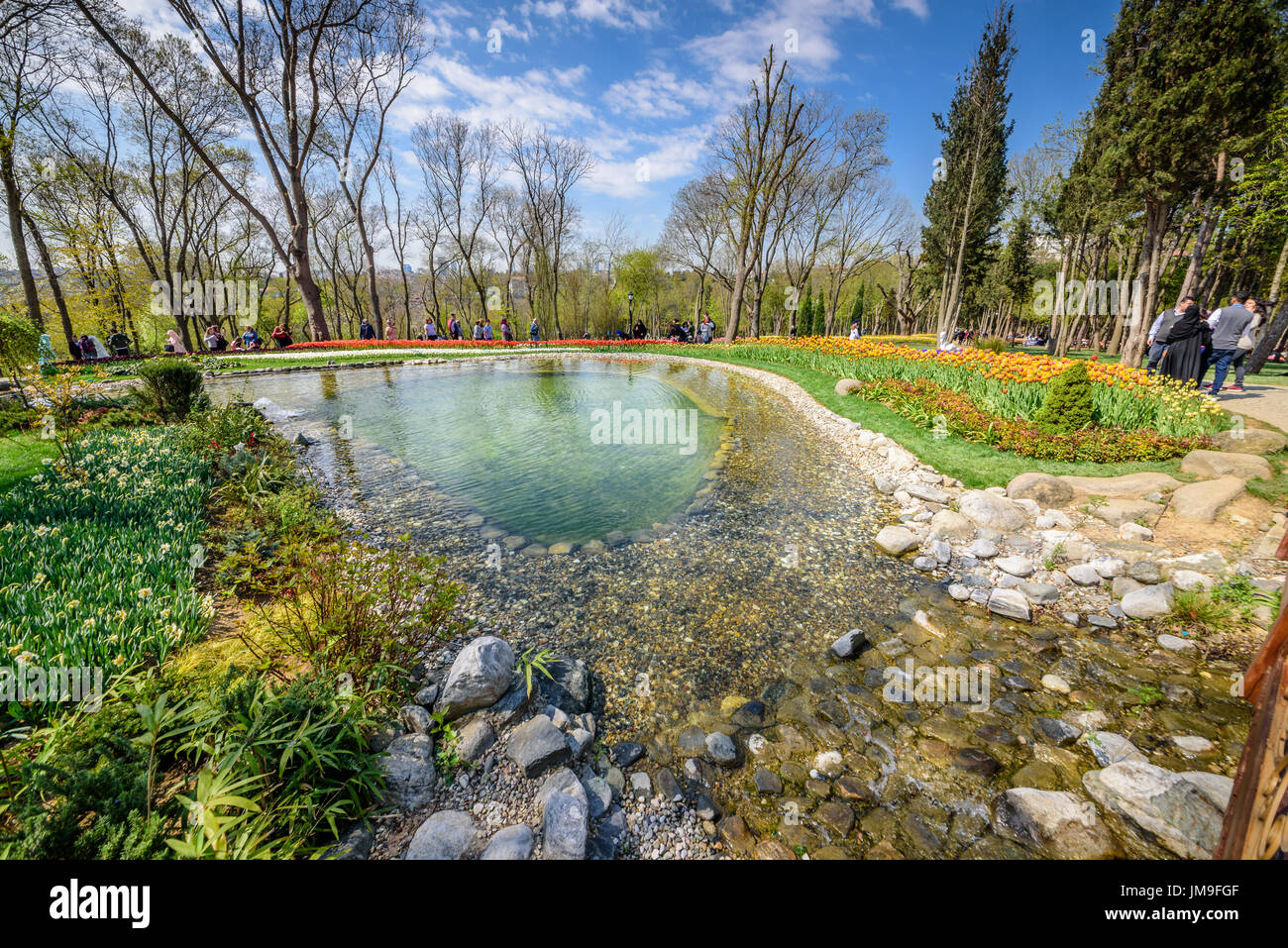 Traditional Tulip Festival in Emirgan Park, a historical urban park ...