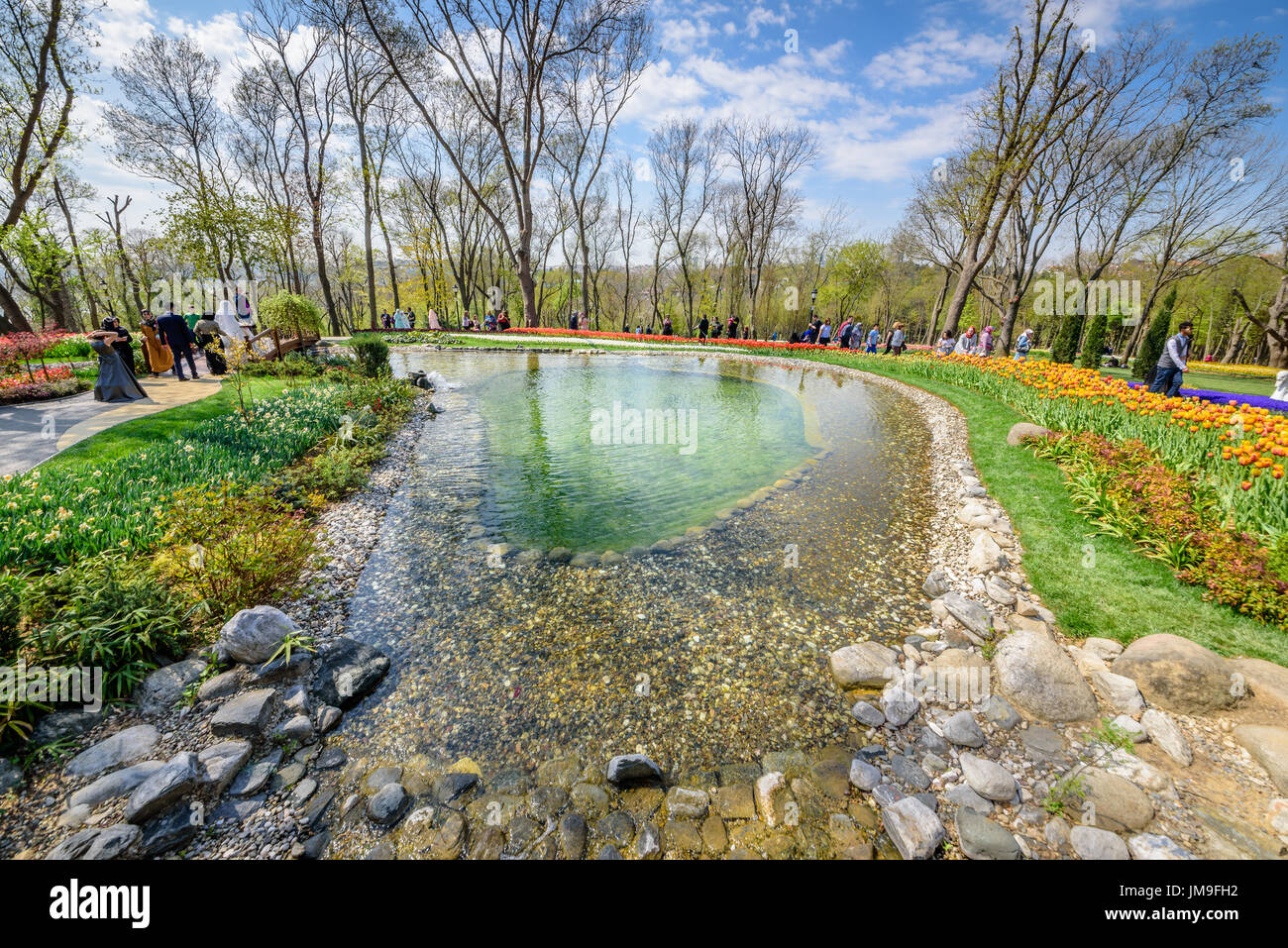 Traditional Tulip Festival in Emirgan Park, a historical urban park ...