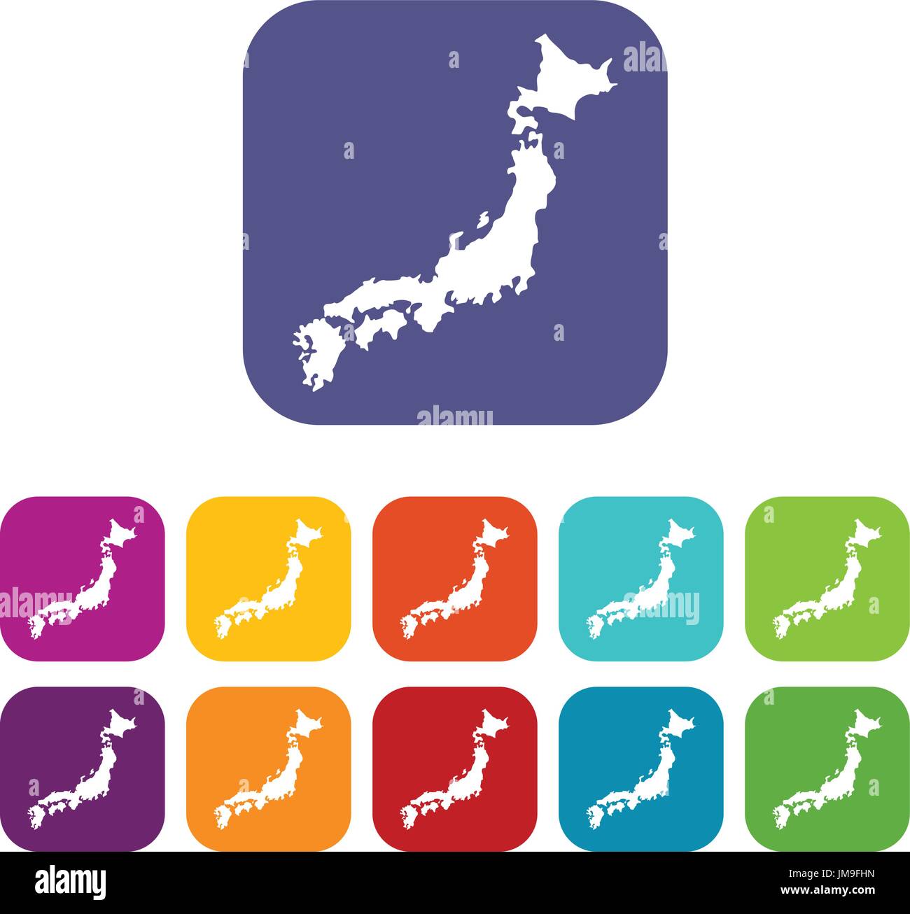 Map of Japan icons set Stock Vector Image & Art - Alamy