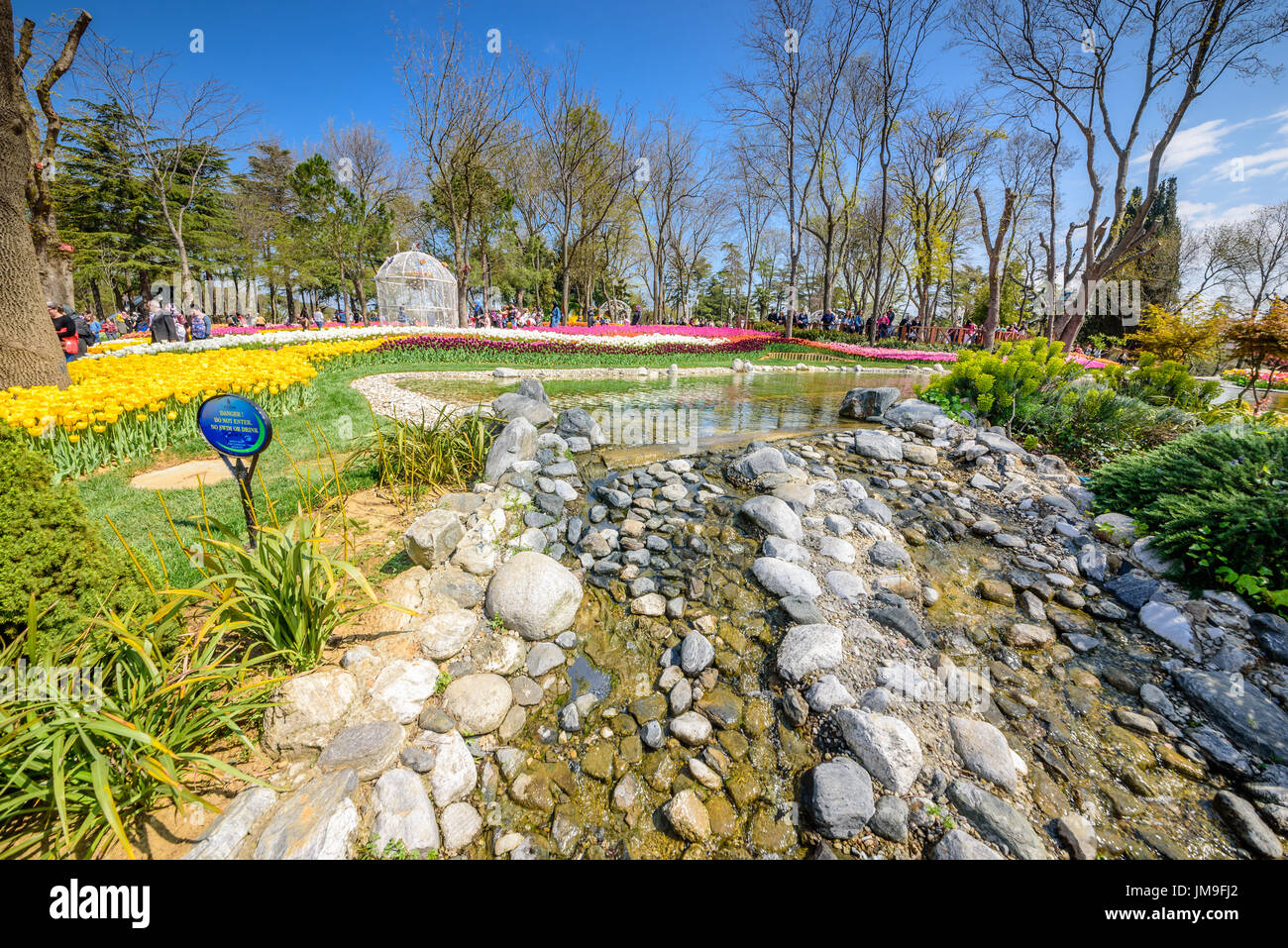 Traditional Tulip Festival in Emirgan Park, a historical urban park ...