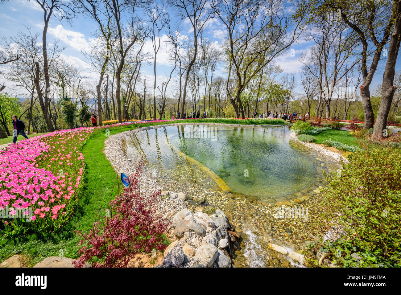 Traditional Tulip Festival in Emirgan Park, a historical urban park ...