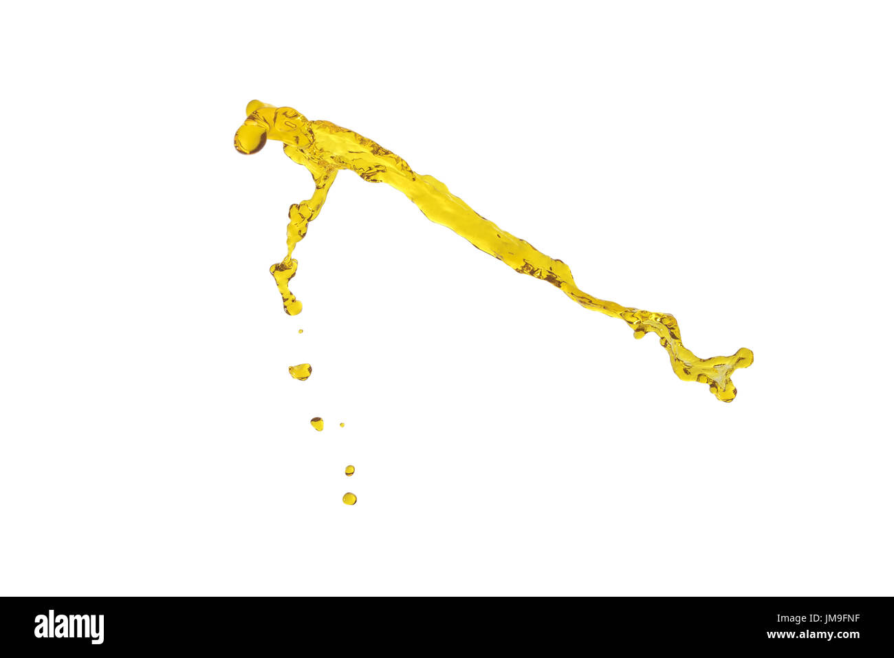 flying beautiful oil splah isolated over white background and drops ...