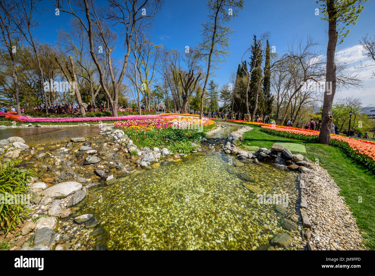 Traditional Tulip Festival in Emirgan Park, a historical urban park ...