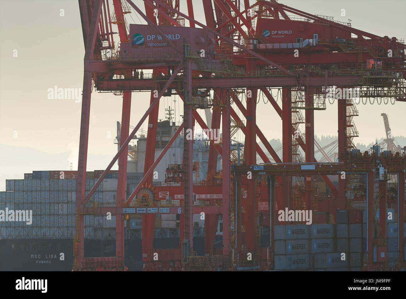 The Panamax Container Ship MSC LISA, Moored In The In Vancouver ...