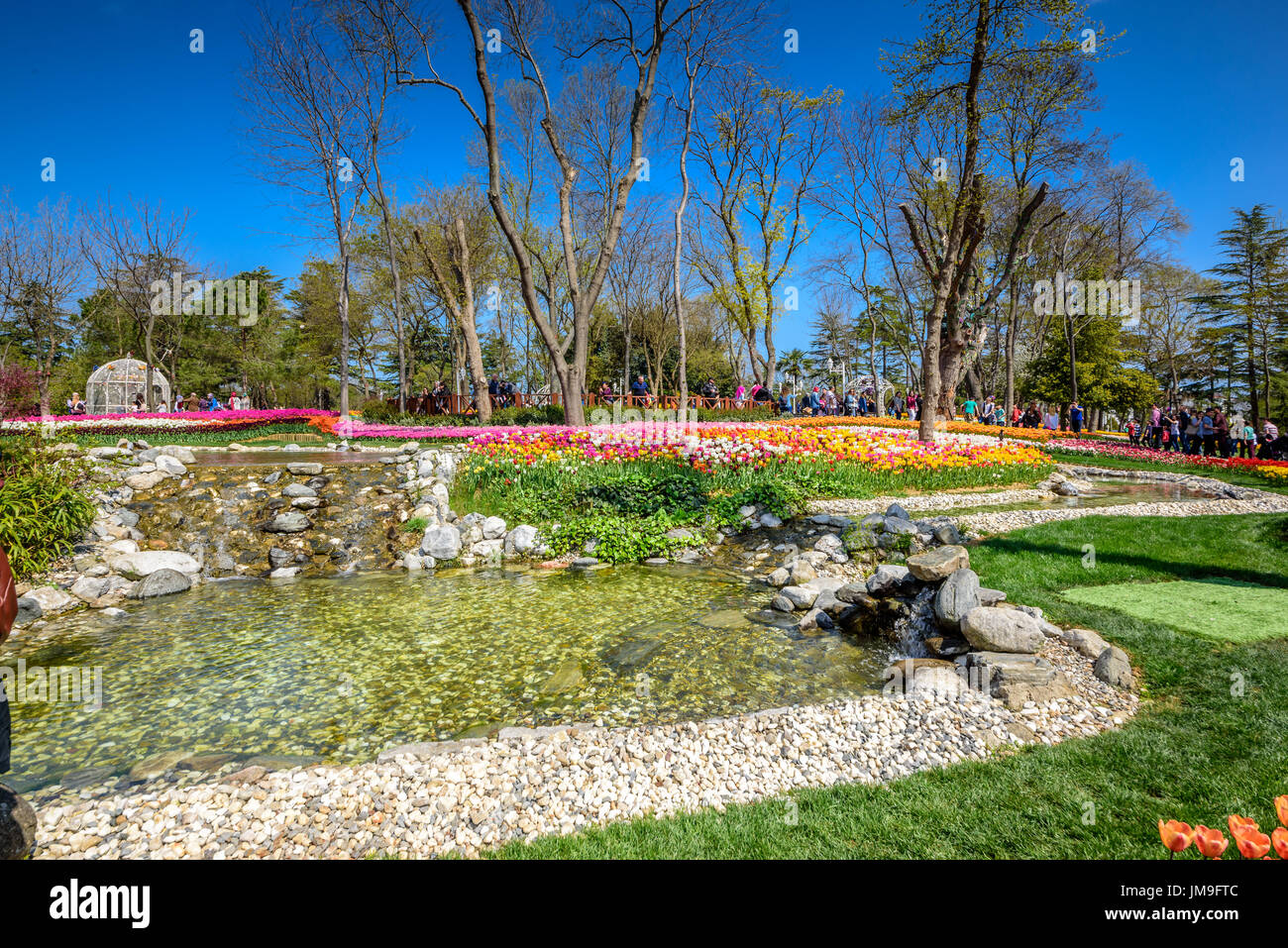 Traditional Tulip Festival in Emirgan Park, a historical urban park ...
