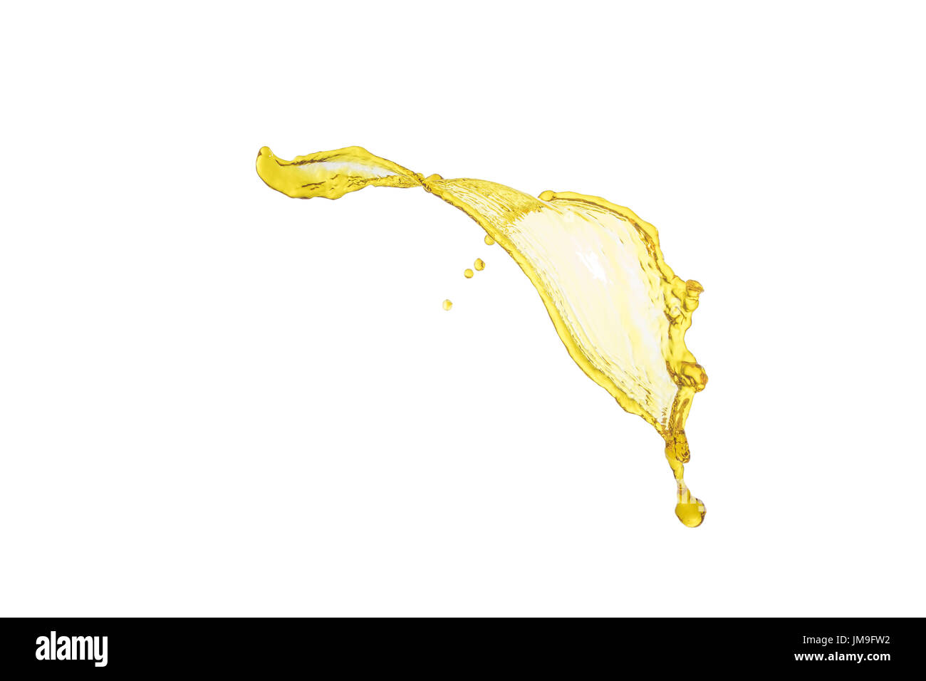flying beautiful oil splah isolated over white background and drops ...