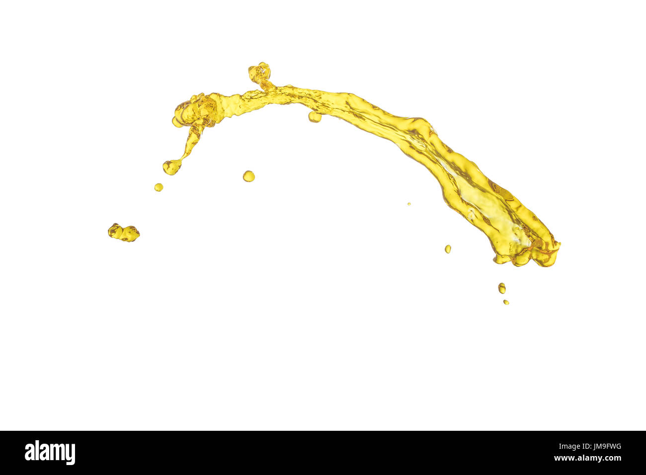 flying beautiful oil splah isolated over white background and drops ...