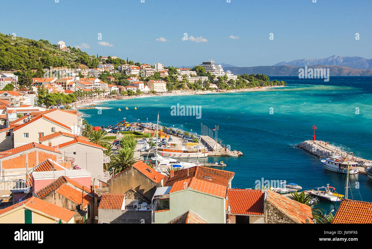 gorgeous azure scene of summer croatian landscape in podgora, dalmatia ...