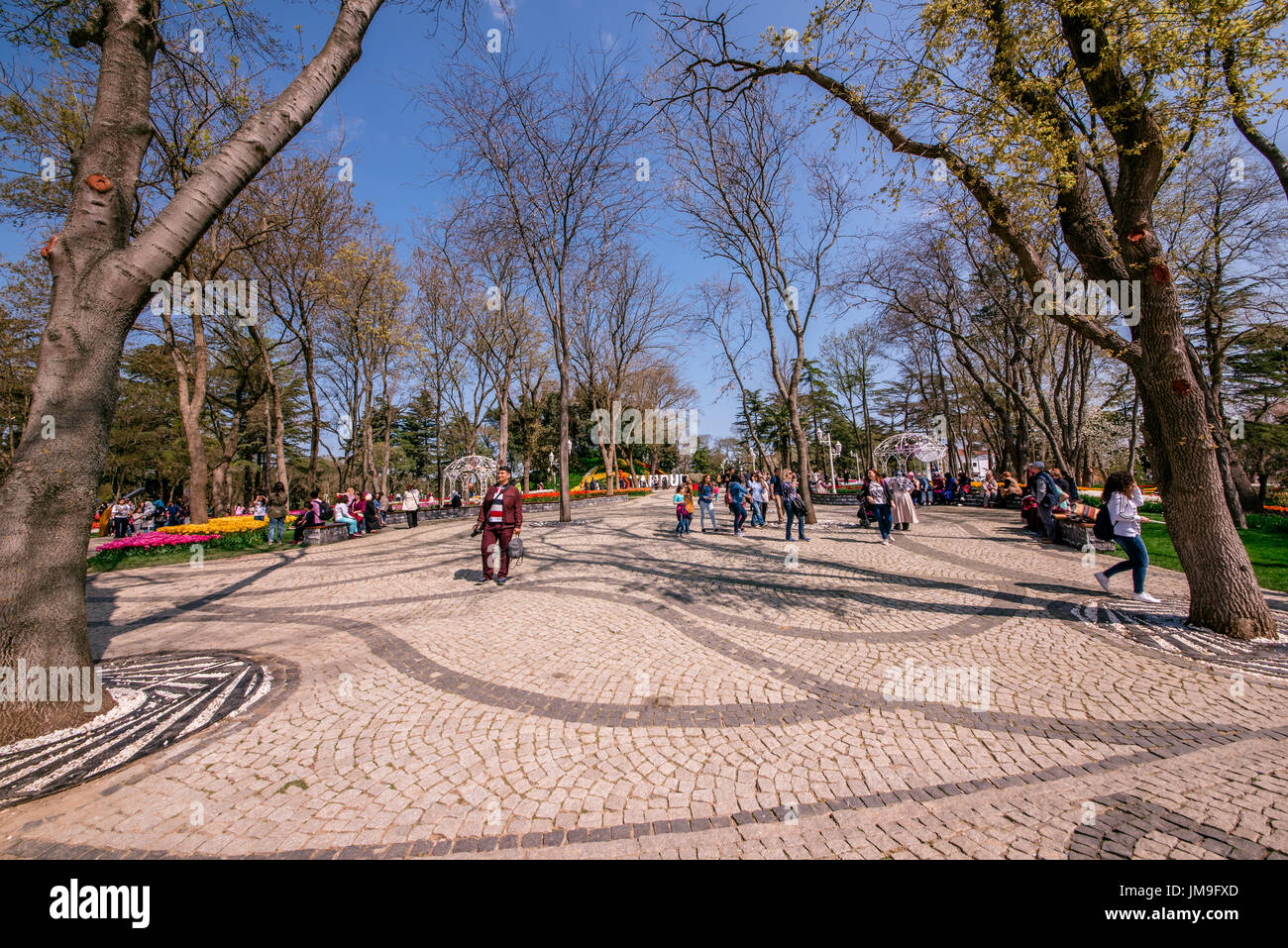Traditional Tulip Festival in Emirgan Park, a historical urban park ...