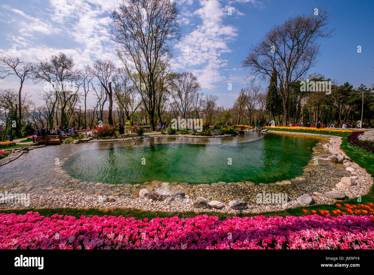 Traditional Tulip Festival in Emirgan Park, a historical urban park ...