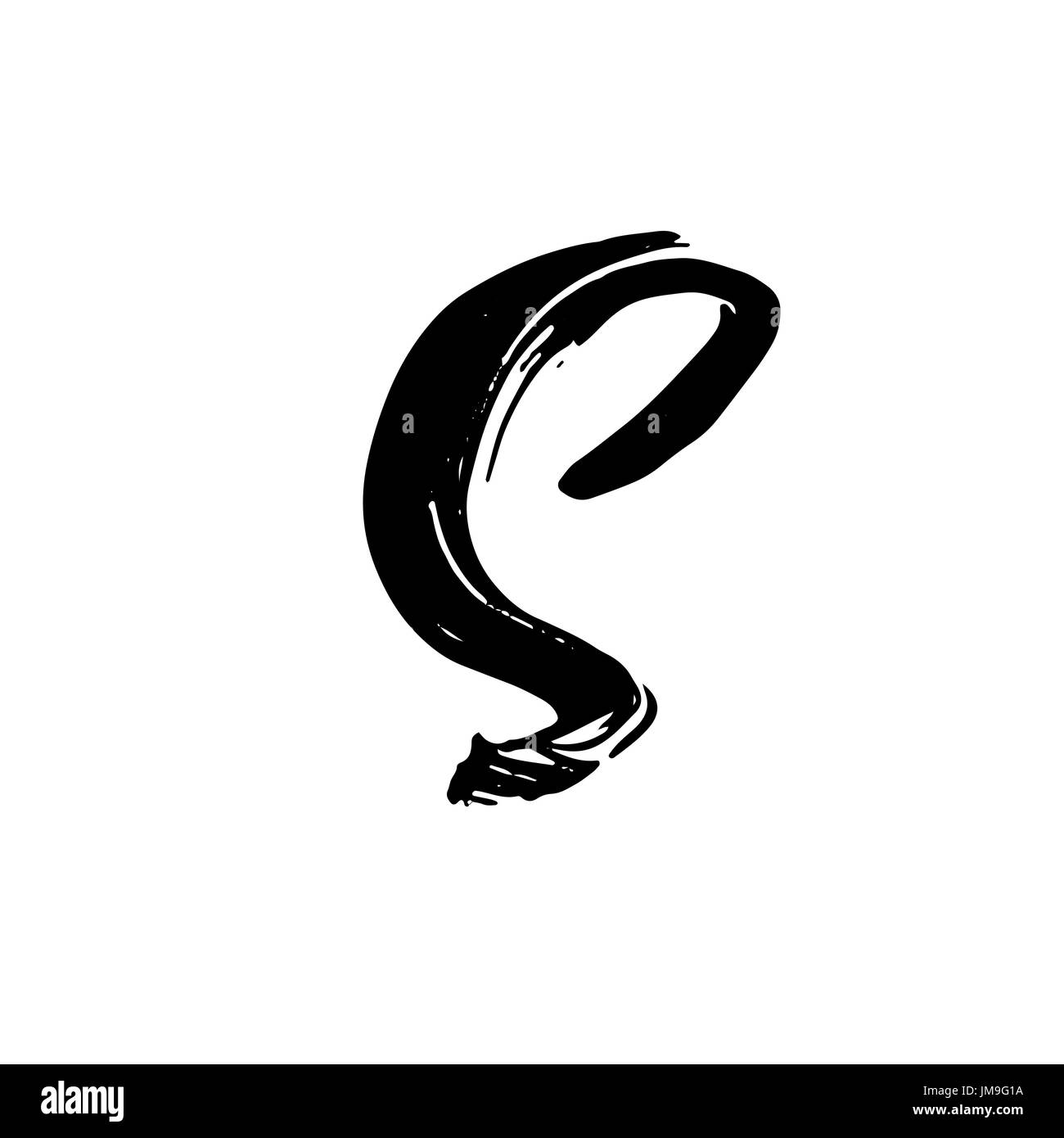 Letter S. Handwritten by dry brush. Rough strokes font. Vector ...