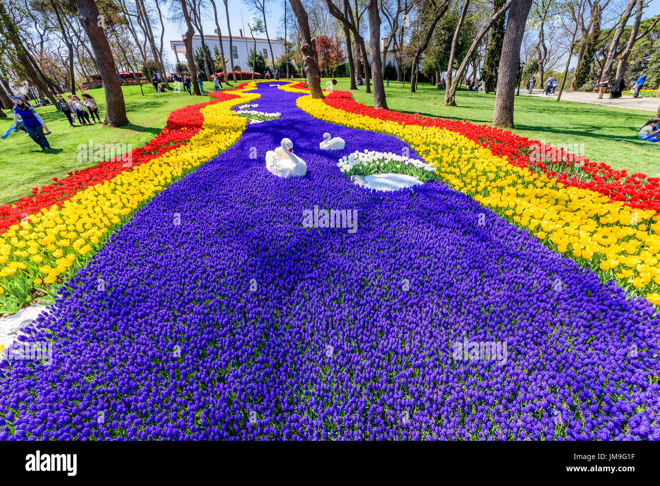 Traditional Tulip Festival in Emirgan Park, a historical urban park ...