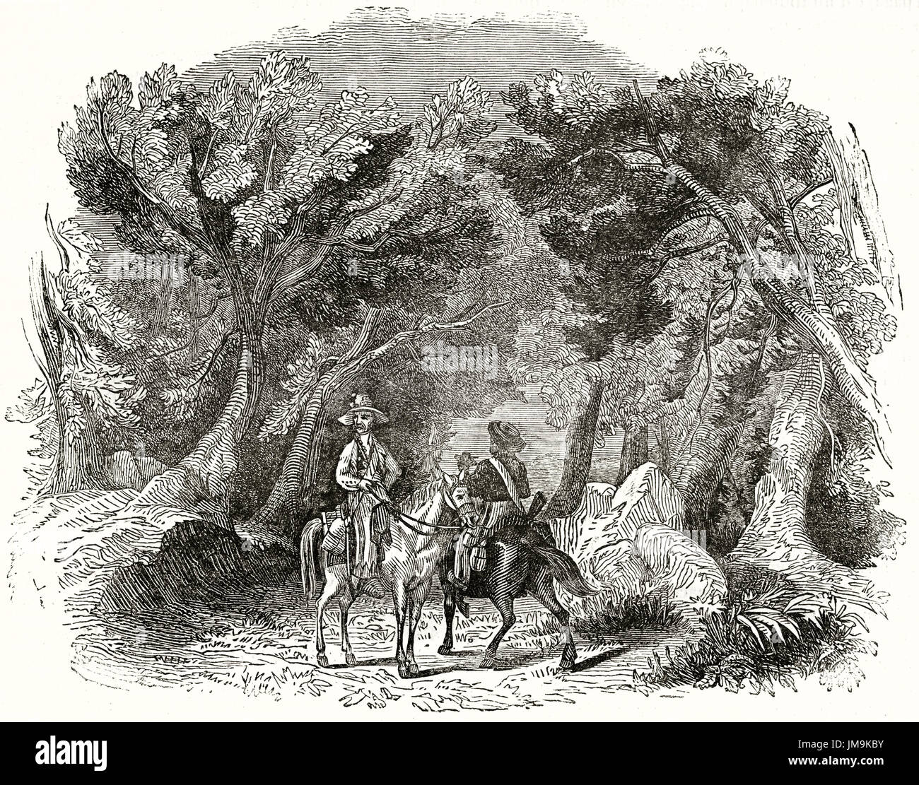 Old illustration depicting Portuguese smugglers. By unidentified author ...