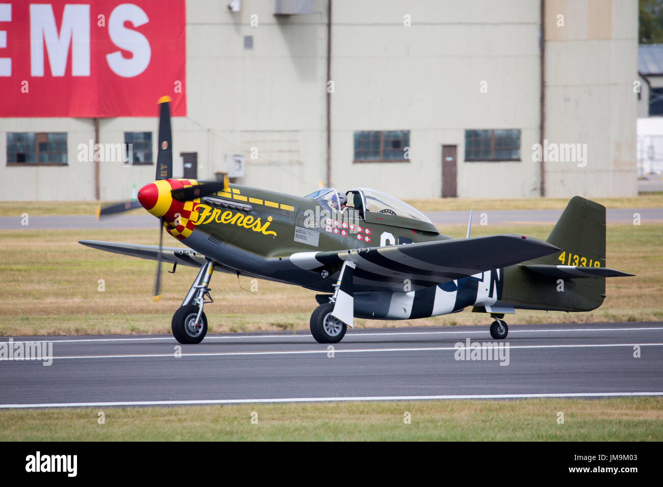 North American Mustang P-51D Frenesi fighter aircraft at RIAT 2017 at ...