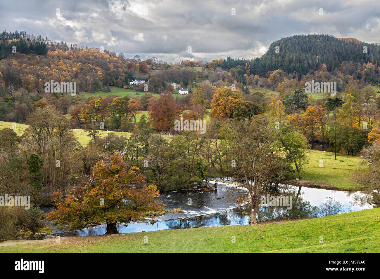 Horseshoe Falls weir and feeder source for the Llangollen Canal on the ...