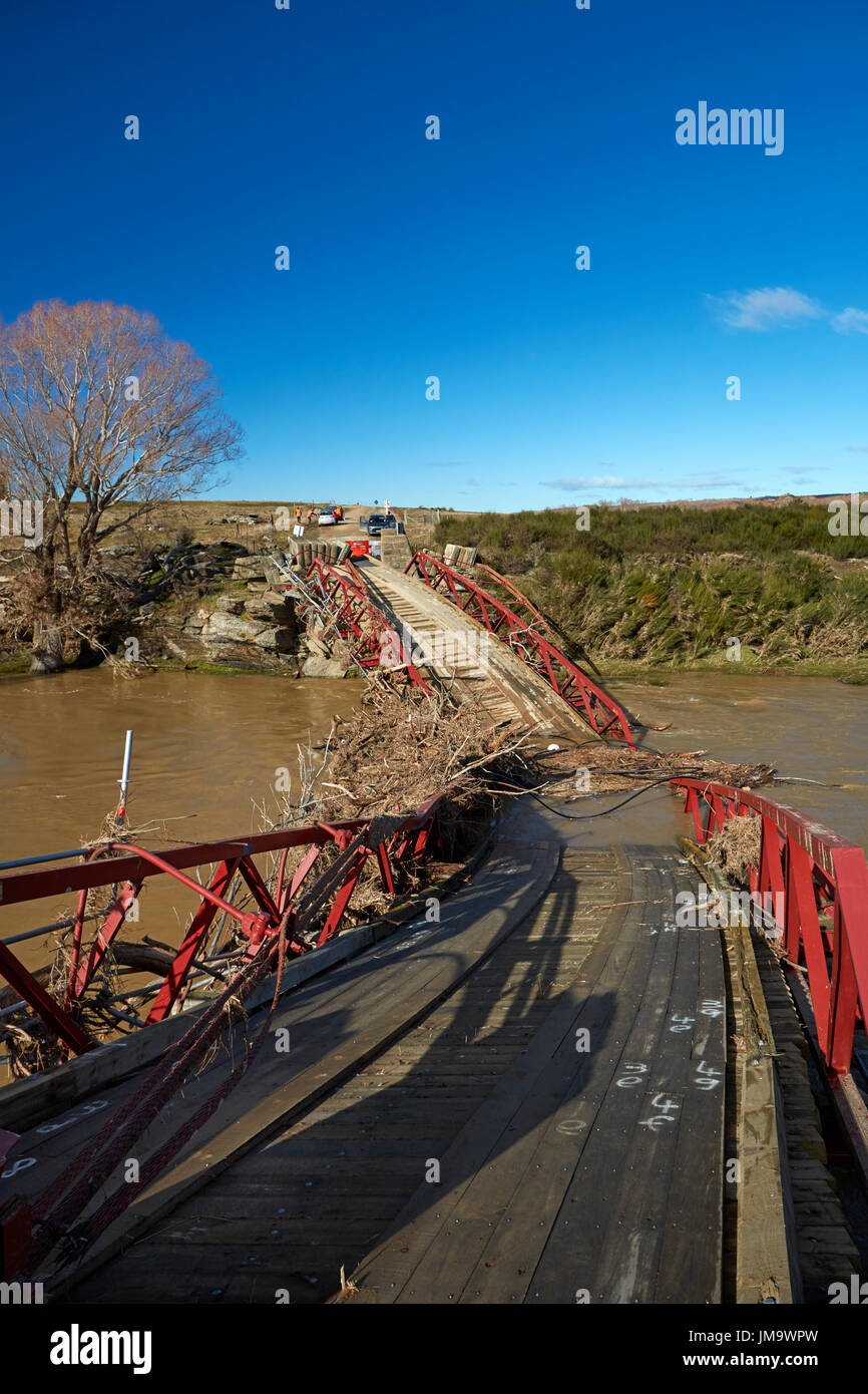 Historic Suspension Bridge over Taieri River, Sutton, Otago, South ...