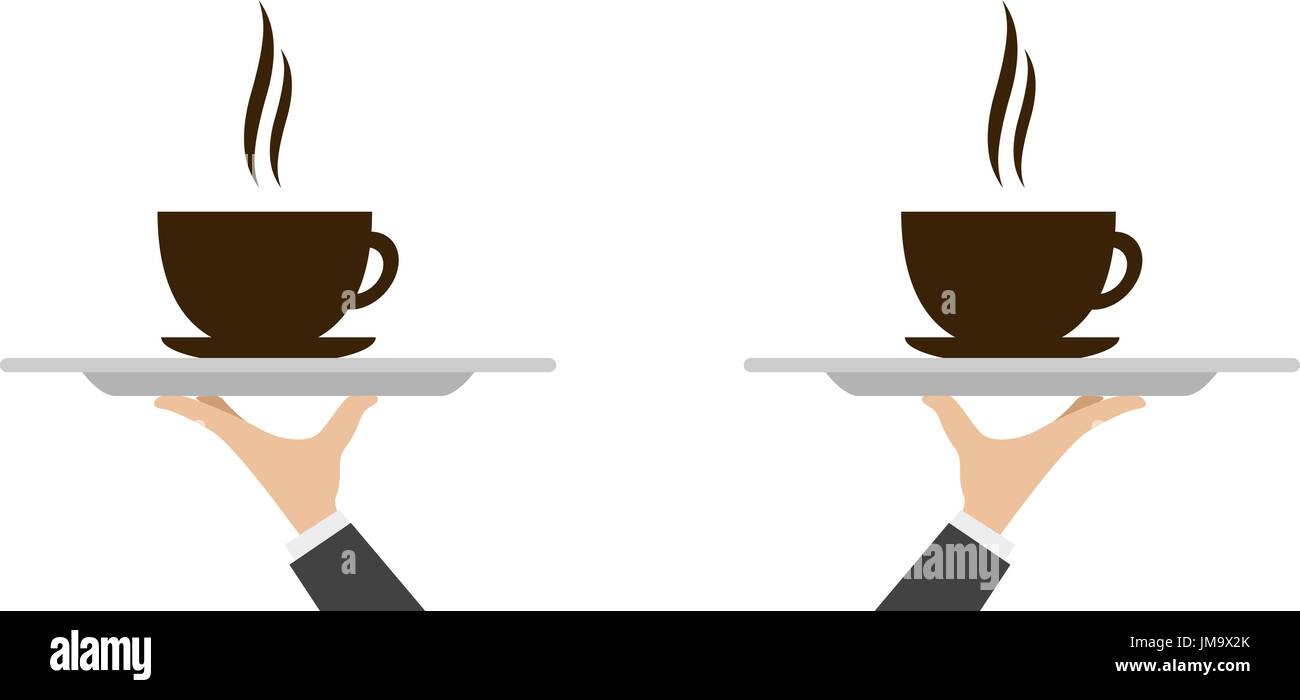 waiter tray with coffee Stock Vector Image & Art - Alamy