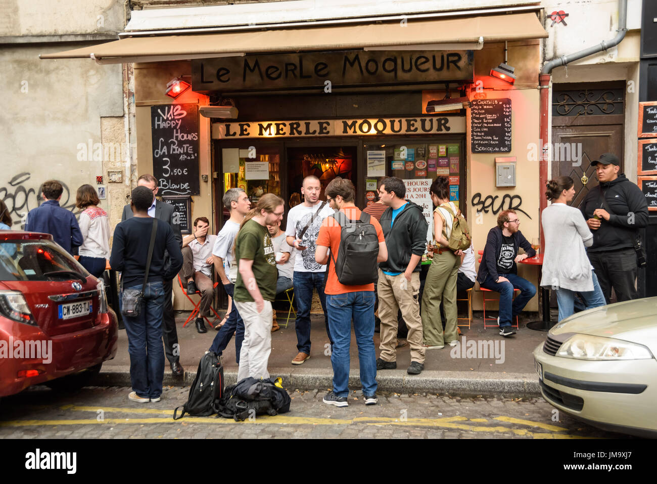 Paris, Butte aux Cailles, Straßencafe Le Merle Moqueur - Paris, Butte ...