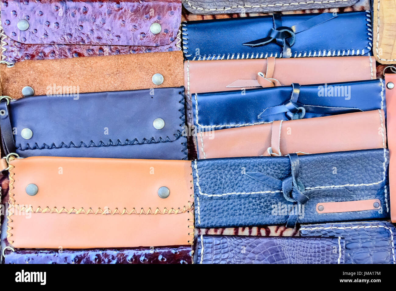 Leather wallets Handmade Stock Photo - Alamy