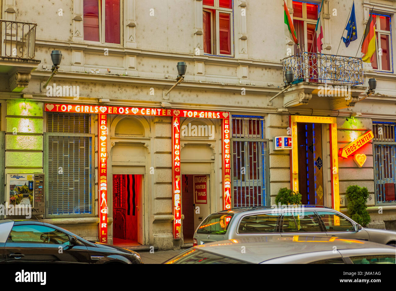 entrance area of eros center elbe 47 in frankfurt´s red light district ...