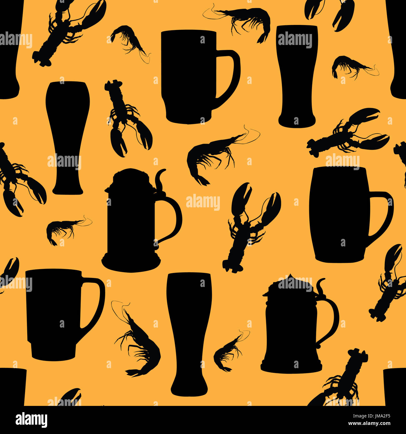 Beer seamless pattern. Ornamental background with beer mug. Beer glass ...