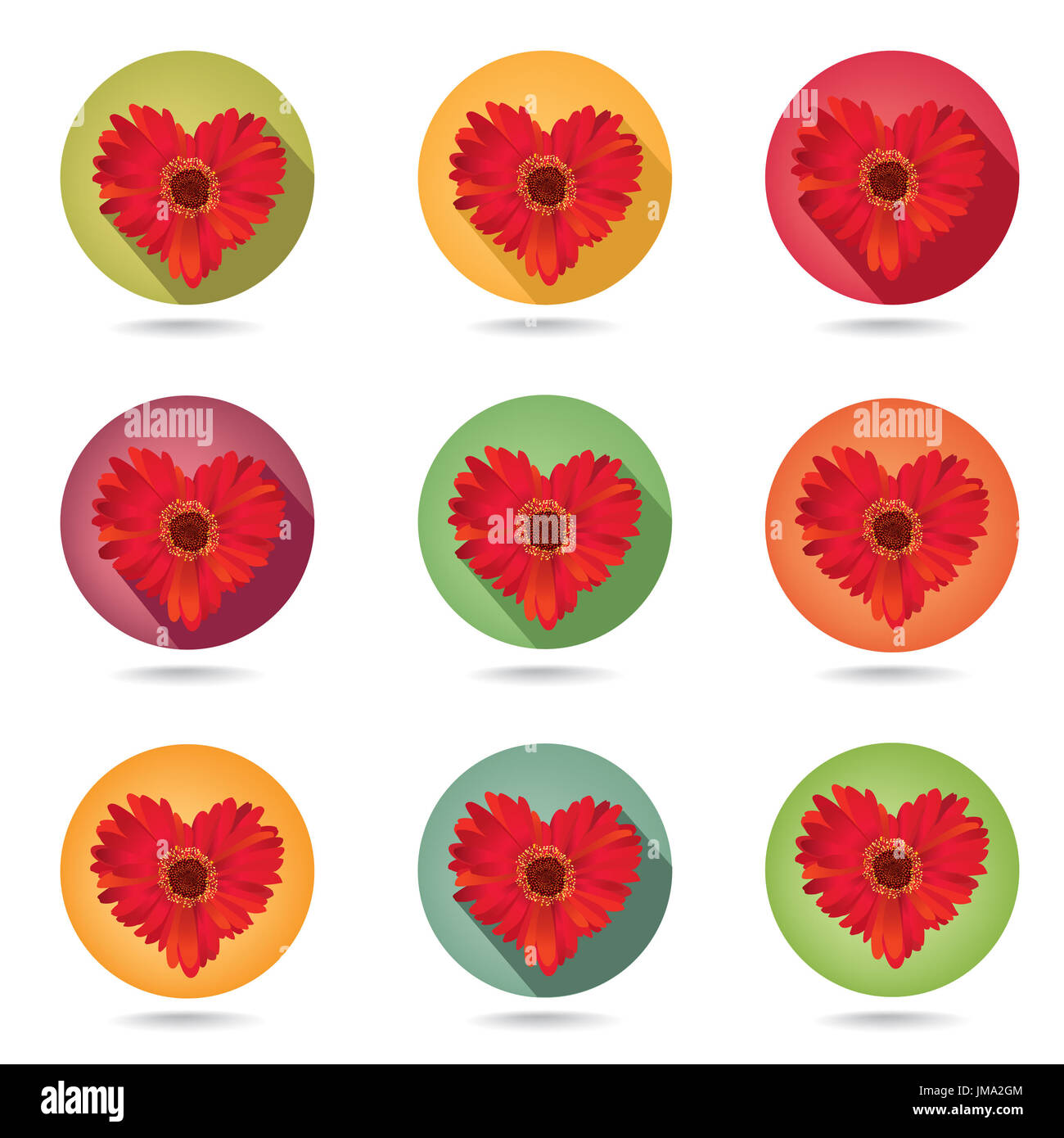 Flower icon set Stock Photo - Alamy