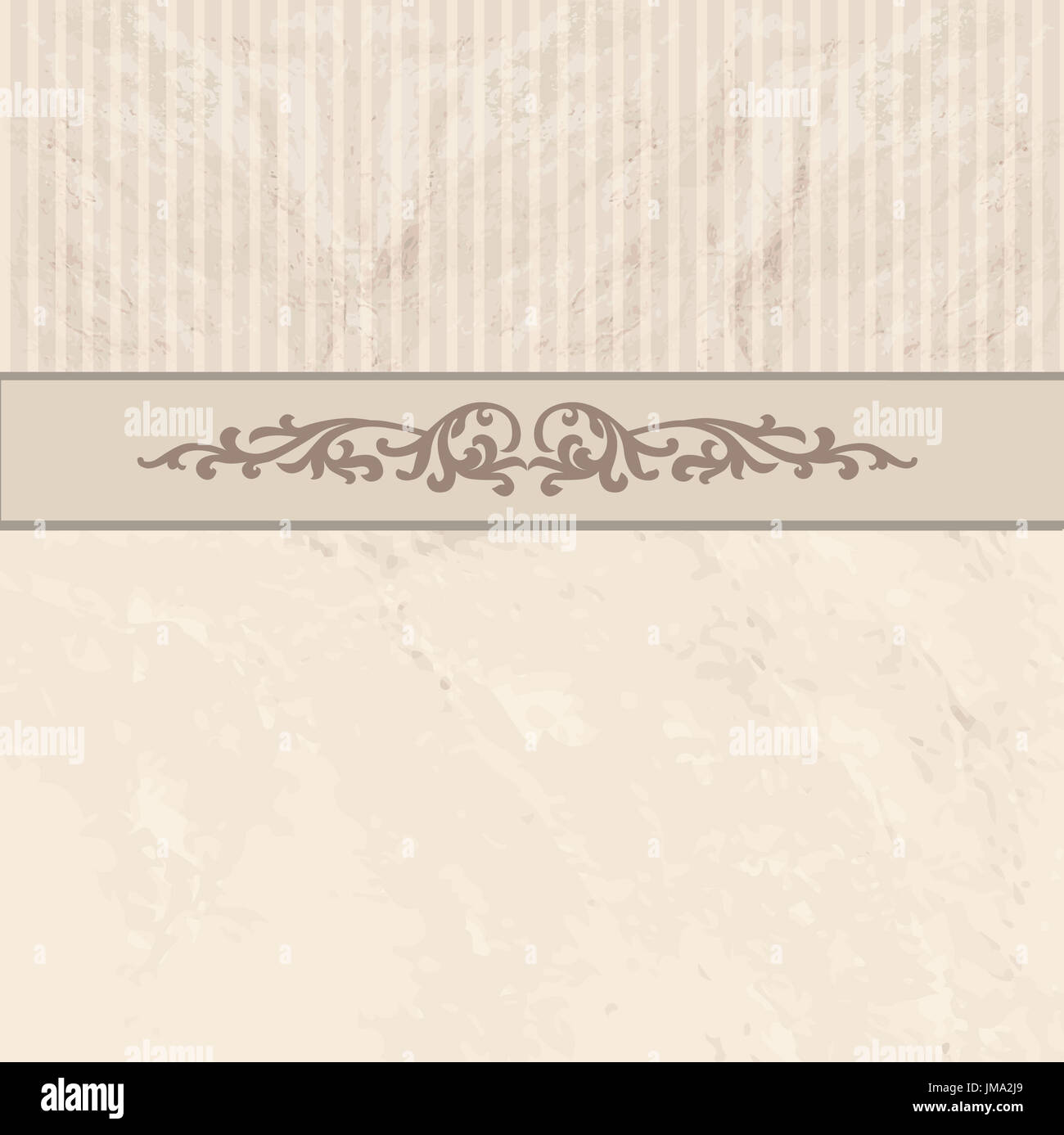 Floral border on vintage background. Old paper with patern in retro ...