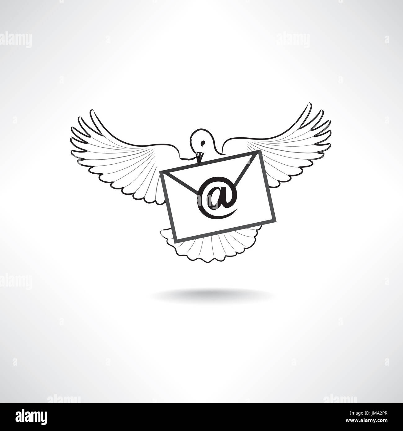 E-mail symbol. Mail icon with dove Stock Photo - Alamy