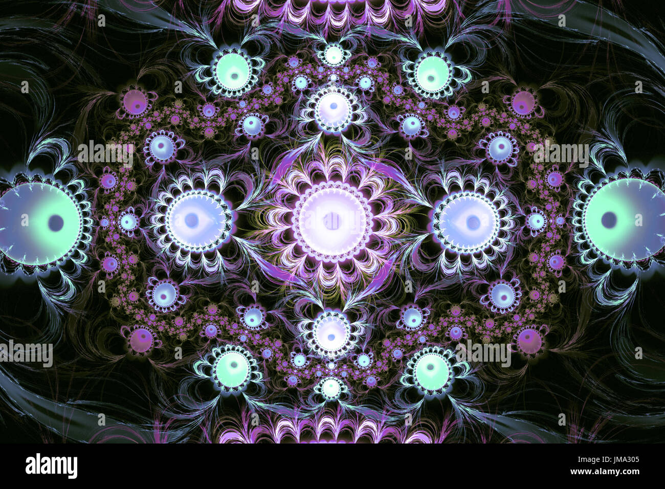 Black and colorful digital render. Psychedelic concept background ...