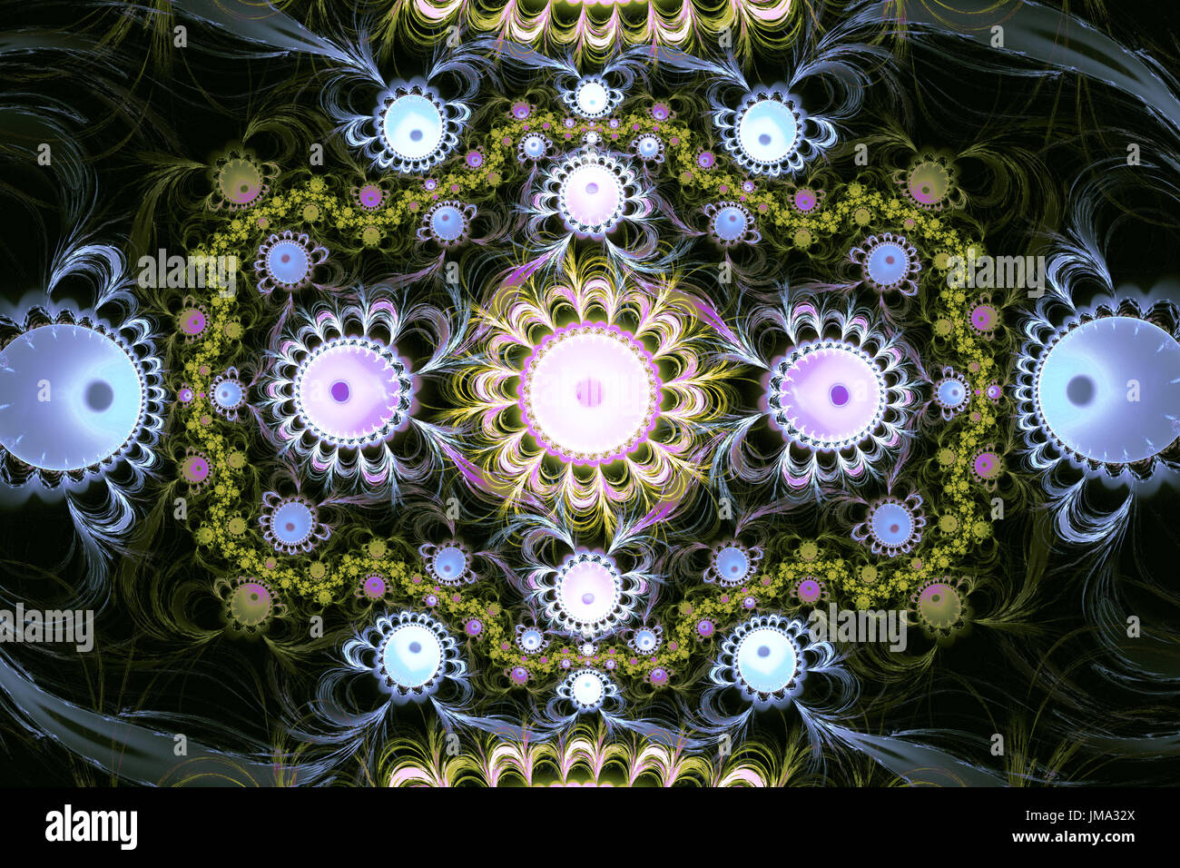 Black and colorful digital render. Psychedelic concept background ...
