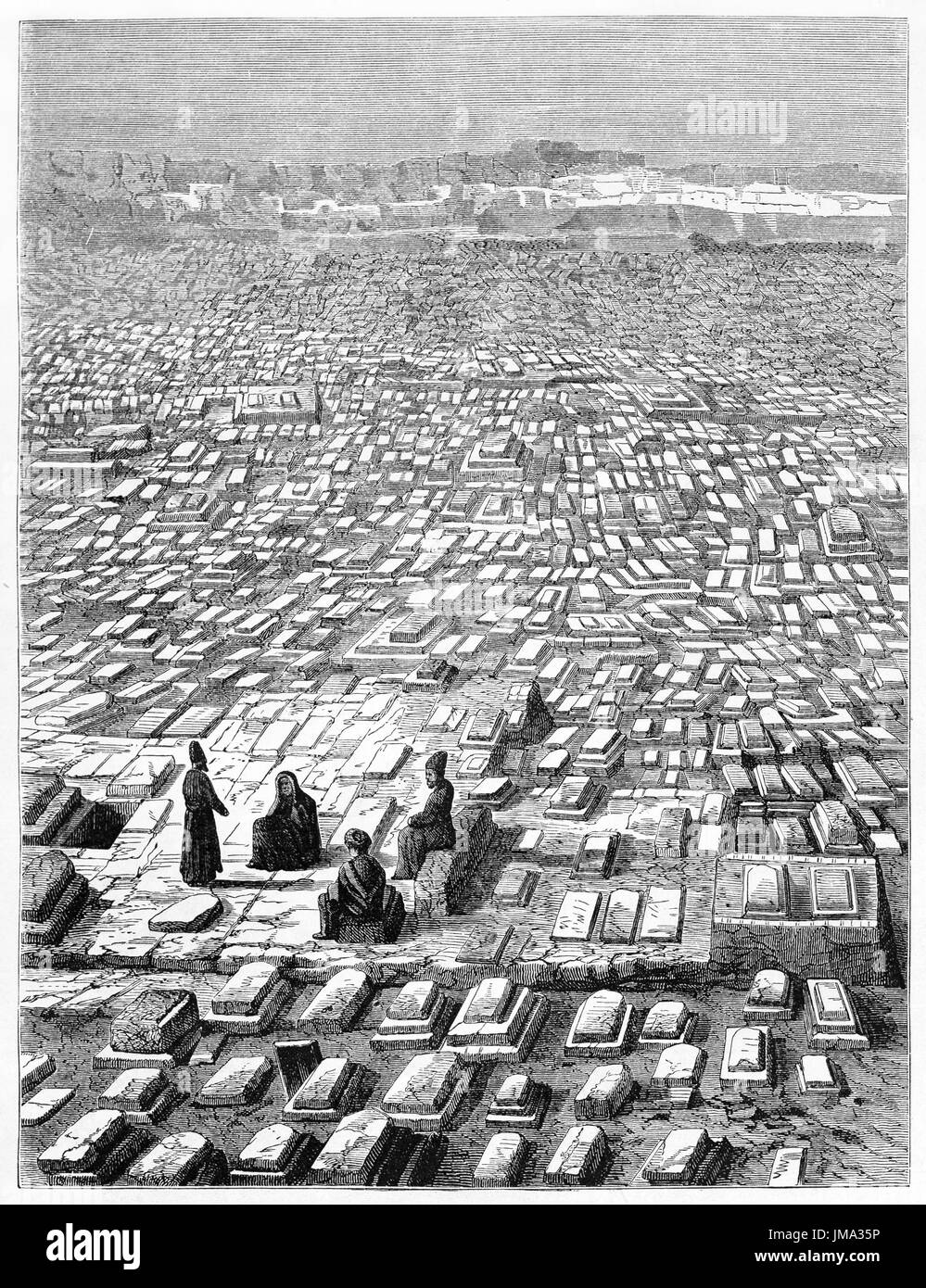 Old view of Katlgah cemetery in Mashhad, Iran. Created by De Bar after ...
