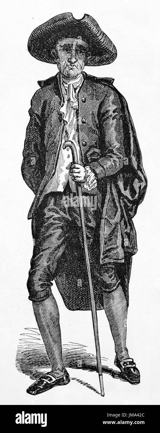 Hat coat walking stick Black and White Stock Photos & Images - Alamy