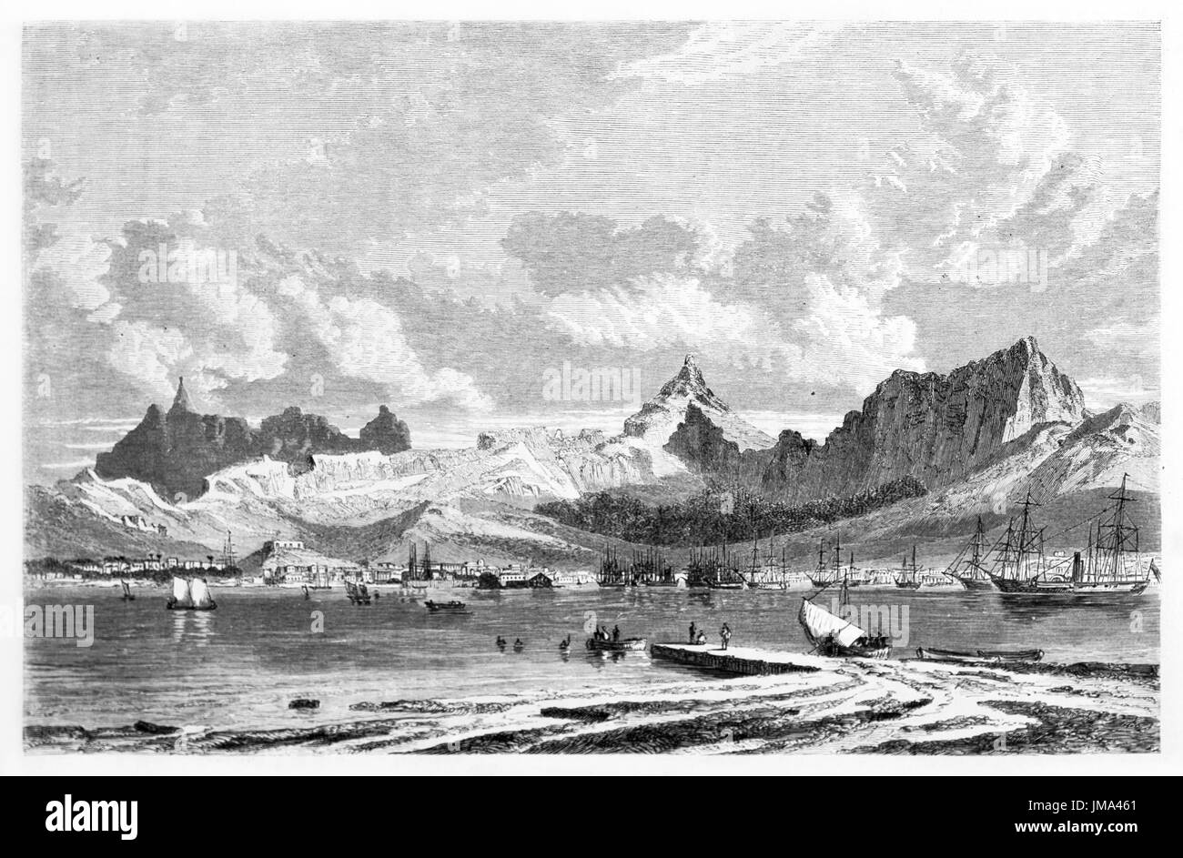 Large overall view of Port Louis, capital city of Mauritius, from ...